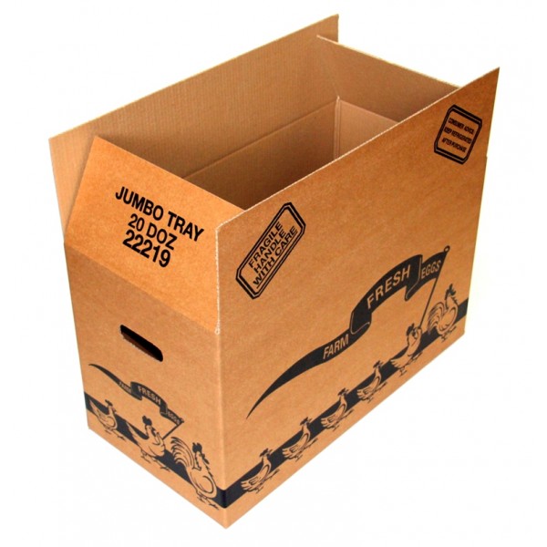 20 DOZ BROWN JUMBO TRAY CASES